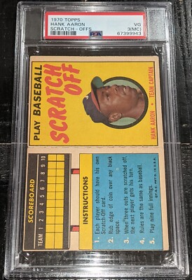 1970 Topps Scratch Offs Hank Aaron PSA 3 VG (mc) Not Scratched Braves ...