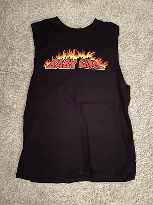 Hot Topic ‘Baby Girl’ Fire Black Muscle Tee Size Small NWOT | eBay