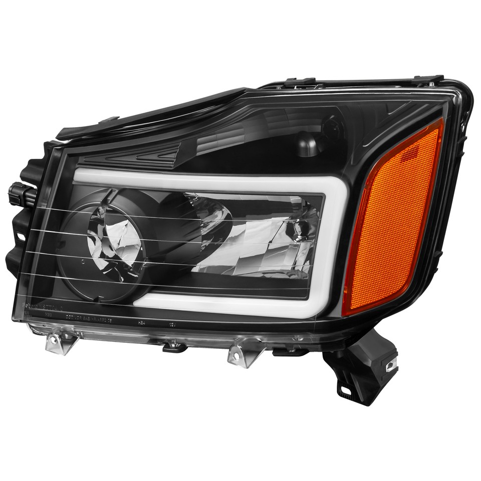 LED DRL Chrome Headlights Assembly For 2004-2015 Nissan Titan 2004-07 ...
