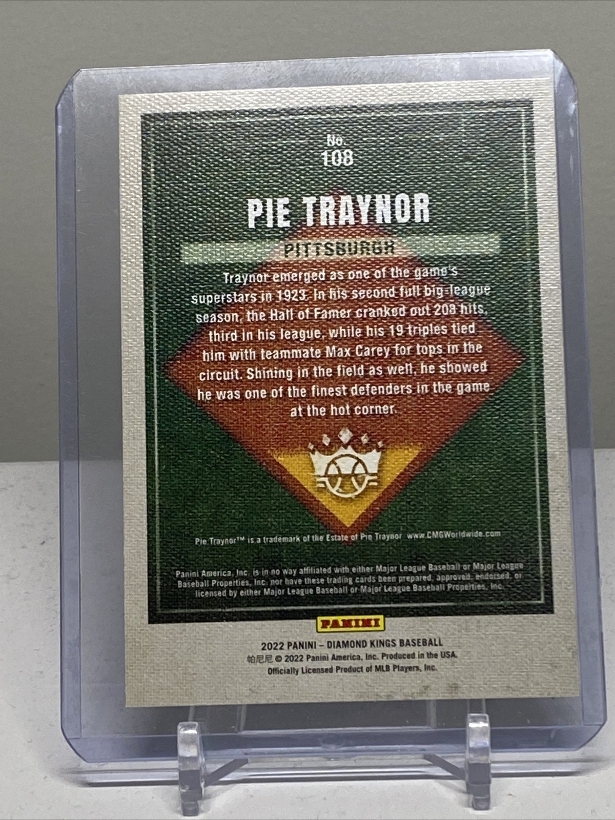 2022 Panini Diamond Kings High Number SP Pie Traynor #108 | eBay