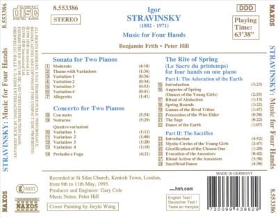 BENJAMIN FRITH / PETER HILL STRAVINSKY: MUSIC FOR FOUR HANDS NEW CD ...