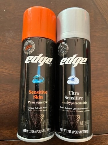 (2) Schick Edge Shave Gel: 1 for Sensitive Skin and 1 Ultra Sensitive ...