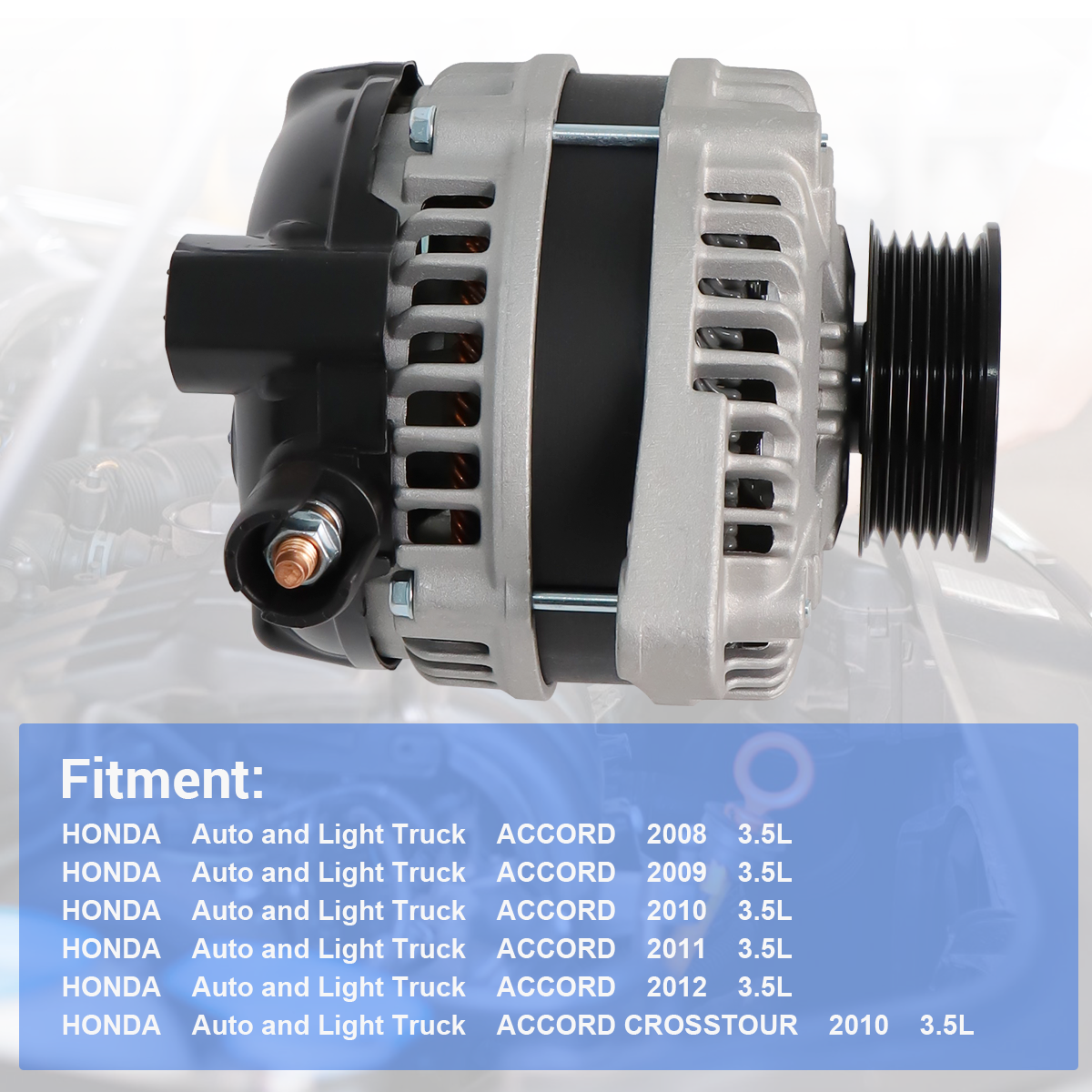 31100-R70-A01 Alternator for Honda Accord V6 3.5L 2008-2012 Crosstour 3 ...