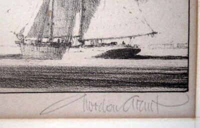 CIRCA 1930s GORDON GRANT SIGNED NAUTICAL LITHOGRAPH "OFF SHORE" | eBay