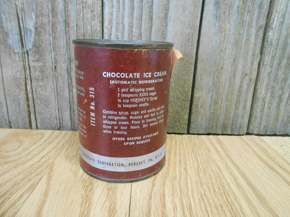 vintage hersheys syrup tin can unopened advertising paper label ...
