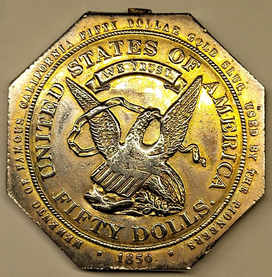 Octagonal 1850 United States Gold Plated 50 Dollar Token Slug | eBay