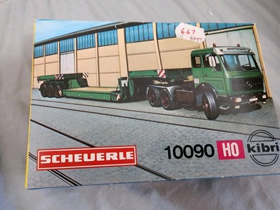 KIBRI 1/87 HO Scale Mercedes Low Boy Tractor Trailer Truck #10090 | eBay