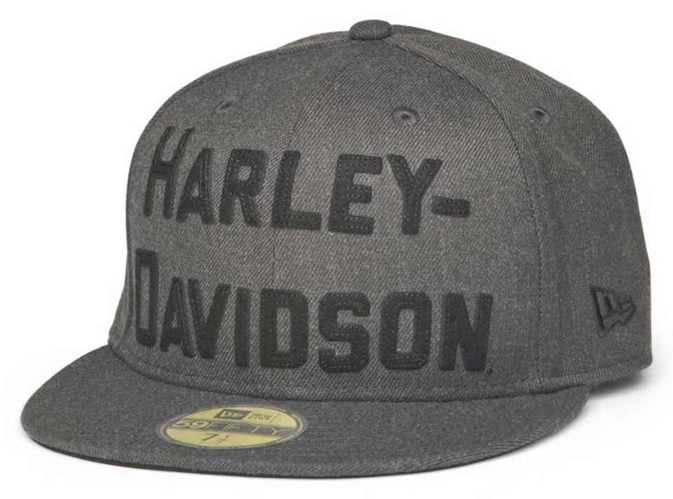 NEW HARLEY DAVIDSON 97652-22VM MEN'S L FITTED FOUNDATION CAP DARK GREY ...