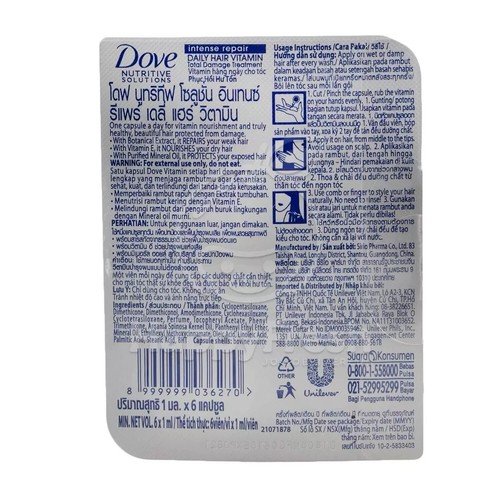 Dove Vitamin Intense Repair Daily Hair Vitamins Nutritive Solutions 24 ...