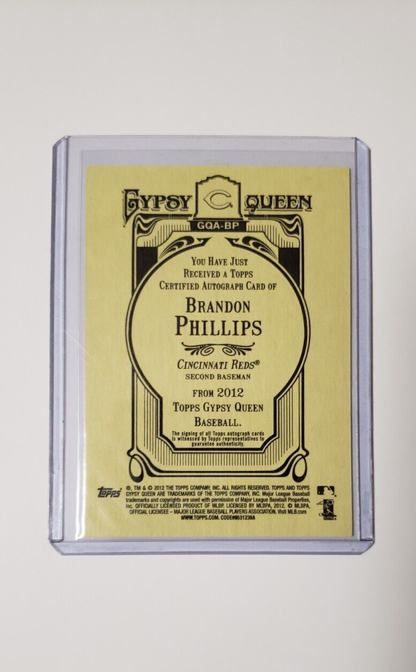 2012 Topps Gypsy Queen Brandon Phillips On-card Autograph GQA-BP | eBay