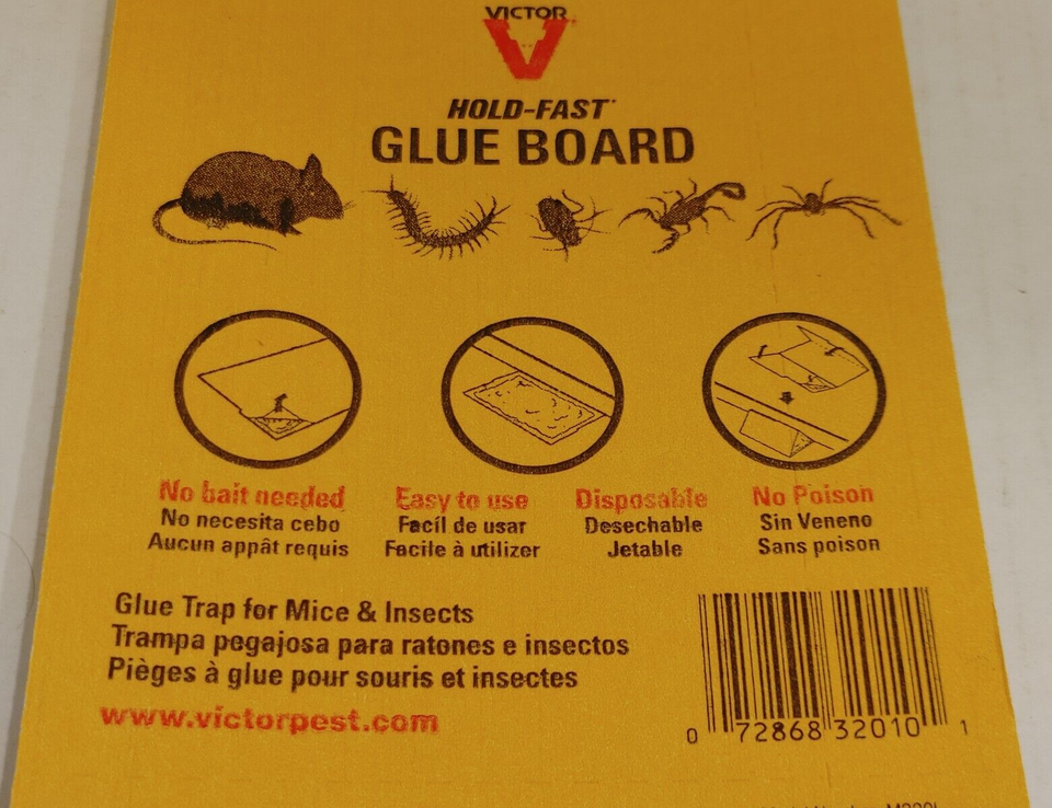 NEW! Victor Hold-Fast Glue Board Mouse Trap - Mice & Insects - Medium ...