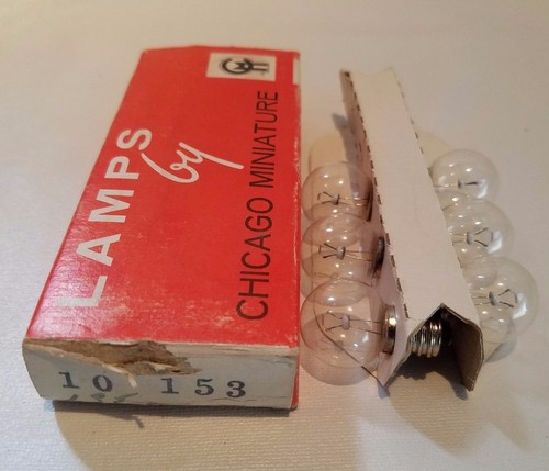 Box of 6 Chicago Miniature 153 CM153 GE153 Globe Screw Base Lamps Light ...