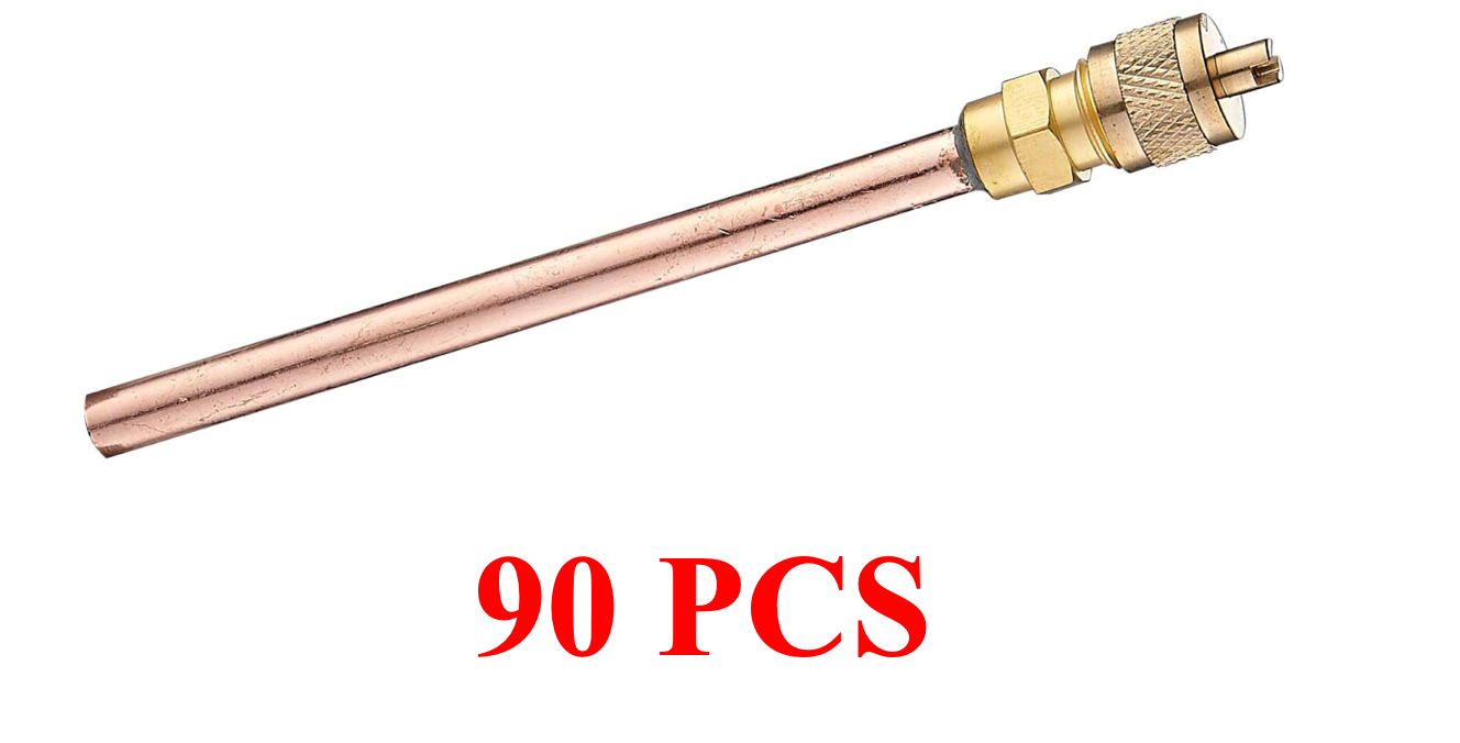 90PCS Access/Service Valve 1/4'' SAE x 1/4'' OD x 4'' Stem Core AC ...