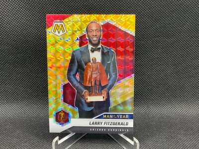 2021 Panini Mosaic LARRY FITZGERALD Yellow Prizm Man of the Year #269 ...