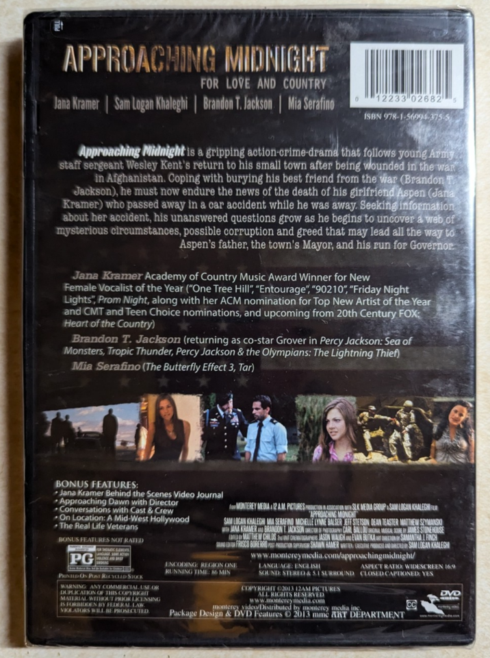 Approaching Midnight DVD Romance Drama Jana Kramer New Sealed Fast ...