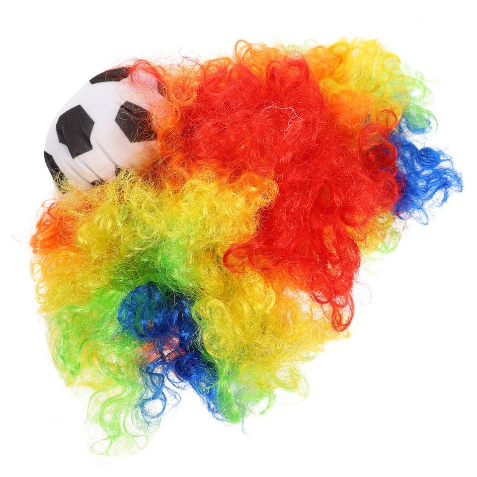 Funny Football Curly Wig 70' Disco Theme Cosplay Wig Party Cosplay Wig ...