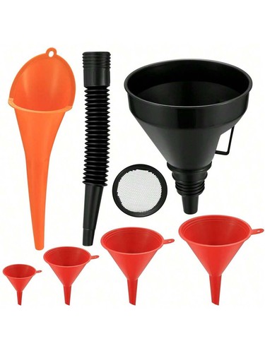 6 Pcs Automotive Funnel Set, Wide Mouth Fuel And Oil Funnels, Plastic ...