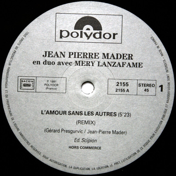 Jean-Pierre Mader & Mery Lanzafame L'Amour Sans Les Autres - Maxi 45T | eBay