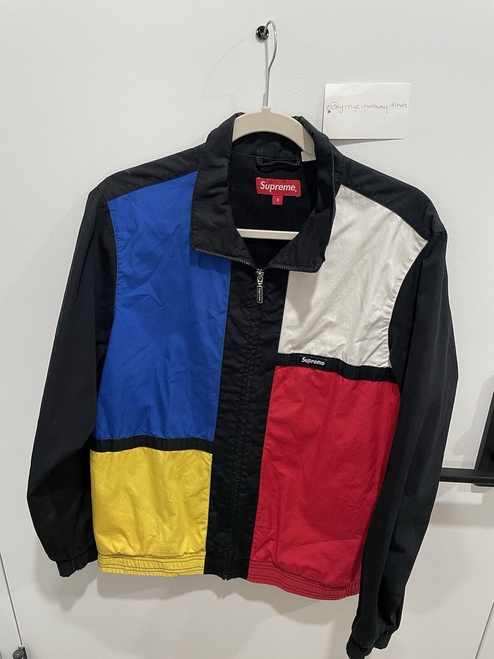 SUPREME COLOR BLOCKED BLOCK TRACK JACKET SMALL S SS16 BLACK BLUE RED ...
