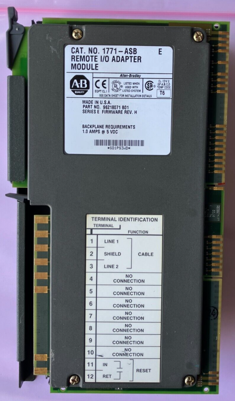 Allen Bradley 1771-ASB Remote I/O Adapter Module Series E Firmware Rev ...