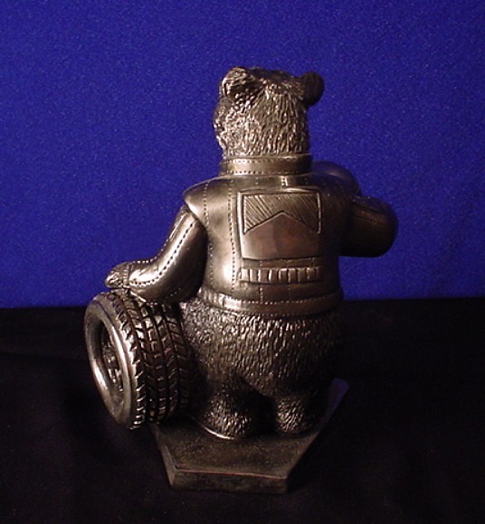 Racing ~ Race Car Bear Driver ~ Pewter Metal Finish ~ Trophy, Statue ...