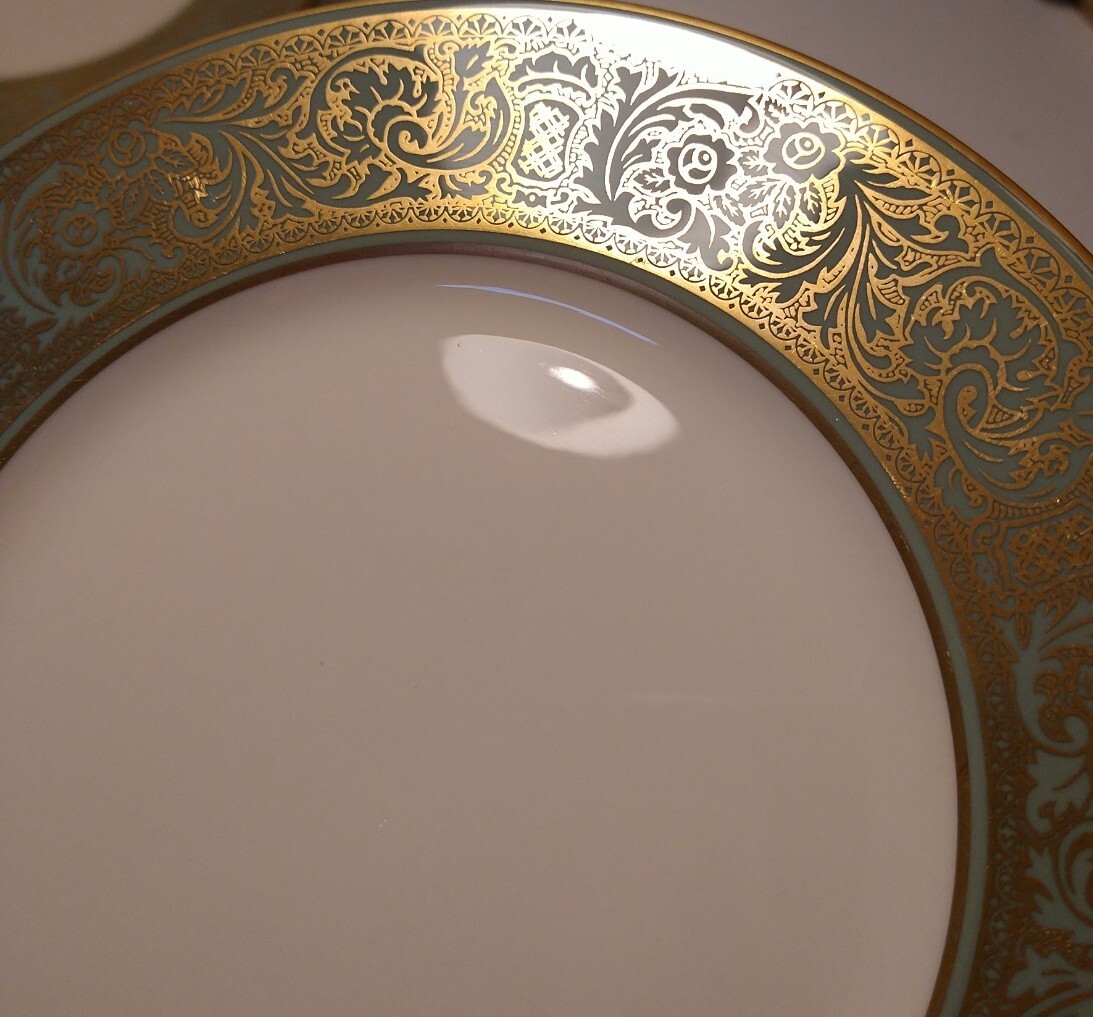 Lot/4 Franciscan Crown Renaissance Celadon Green Gold 8 1/4" Salad ...