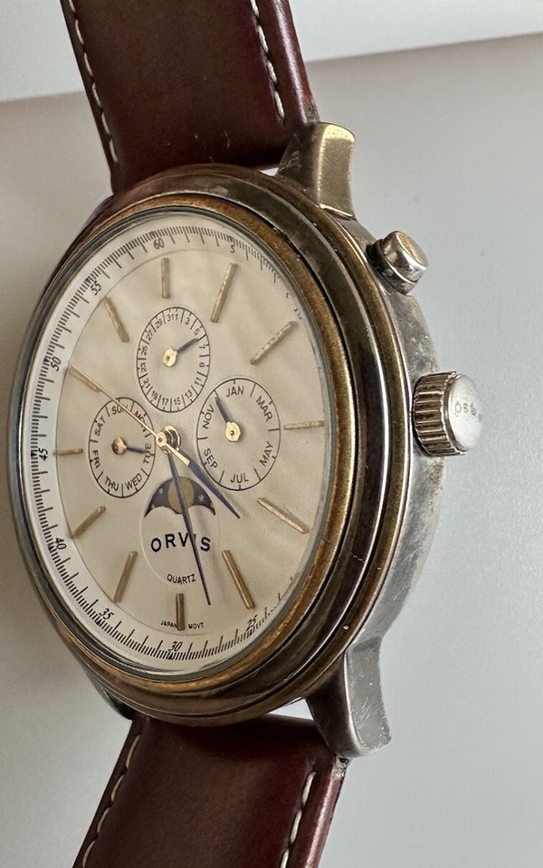 ORVIS Japan Movement Chronograph Moonfase Waterresistant 5ATM Men Watch ...