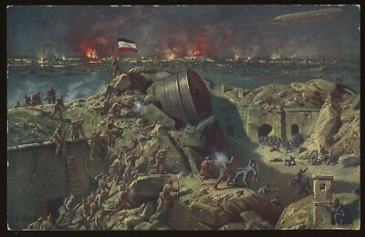1914 German WWI Propaganda Postcard Battle of Liège | eBay