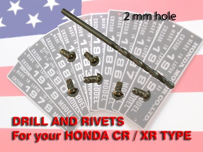 Steel Rivets + Drill 2; Install Data Plates Honda. multi purchase 1 ...