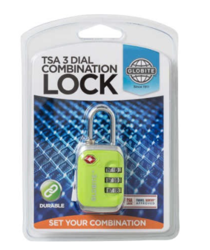 Locks For Bags Luggage Bag Lock Globite TSA Approved 3 Dial Combination ...