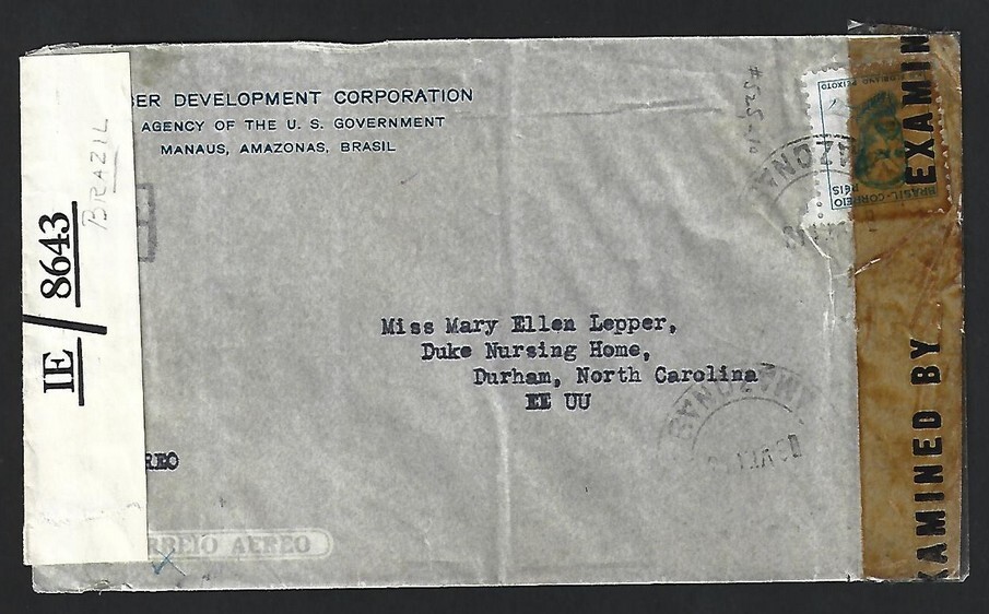 Brazil WW2 cover to US with TRINIDAD transit censor tape | eBay