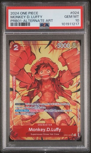 Monkey D Luffy OP01-024 SR Alt Art PRB-01 PSA 10 Gem Mint | eBay
