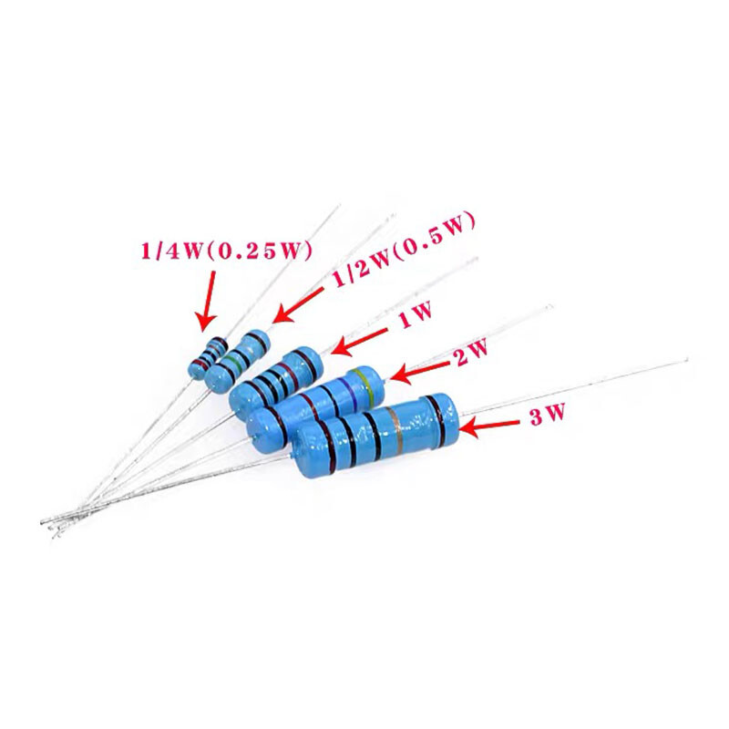 1/4W Metal Film Resistors 1% Tolerance 1M ohm to 10M ohm available 100 ...