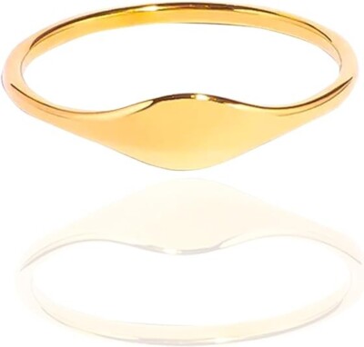 Gold Signet Ring For Women Cindy Ring - Tiny 14K PVD Gold Plated ...