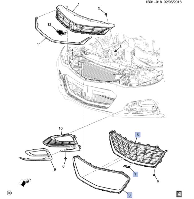 Genuine GM Center Grille 84009674 Chevy Cruze RS for sale online | eBay
