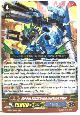 Vanguard Blue Wave Marshal Dragon, Flood Hazard Dragon G-BT13/011EN RRR ...