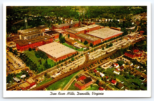 VINTAGE PHOTO ANTIQUE POSTCARD DAN RIVER TEXTILE MILLS COMPLEX DANVILLE ...