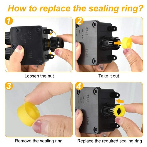 Box IP68 Outdoor Gland Electrical Box with 3 Cable Connector for 4-15 ...