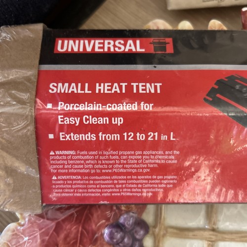 BRAND NEW & SEALED Small Heat Tent Black 12"-21” Porcelain Coated-Gas ...
