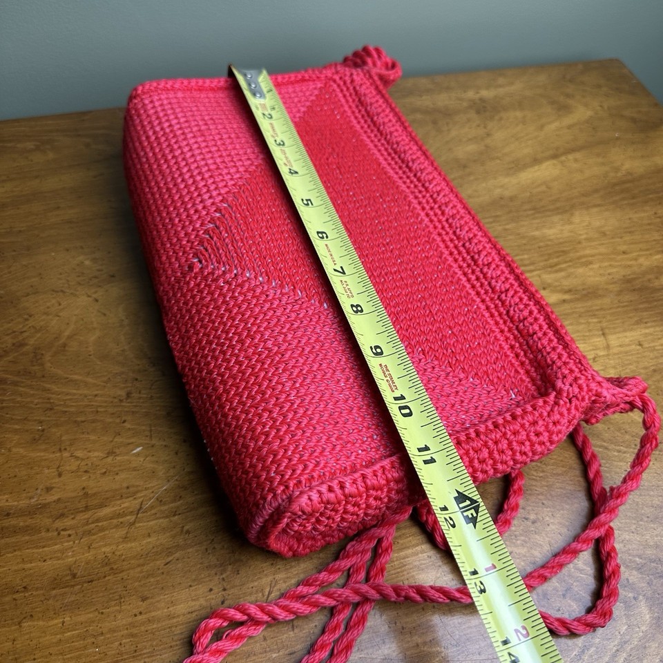 Vintage Plastic Canvas Kit Needle Point Crossbody Bag Red Floral | eBay