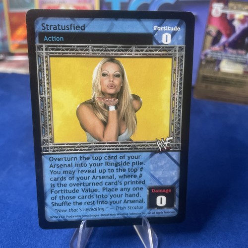 WWF Comic Images Stratusfied Action Card Raw Deal CCG Trish Stratus ...