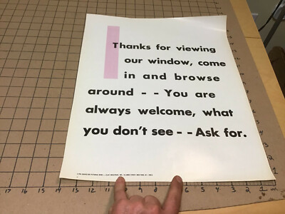 14x17" PNI TEXT Poster 1970's -- COME IN AND BROWSE | eBay