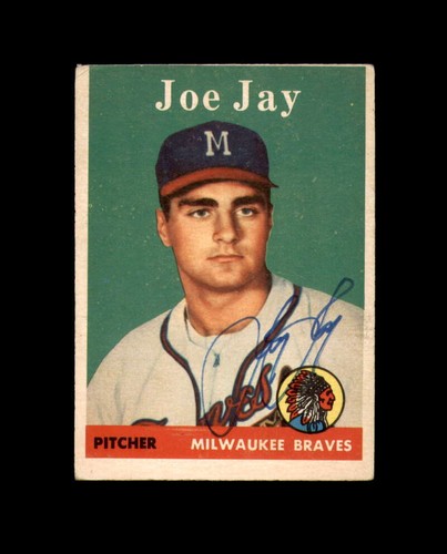 Joe Jay Signed 1958 Topps Original Milwaukee Braves Autograph | eBay