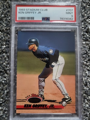 Ken Griffey Jr 1993 Stadium Club Baseball Card #707 PSA 9 Mint Seattle ...