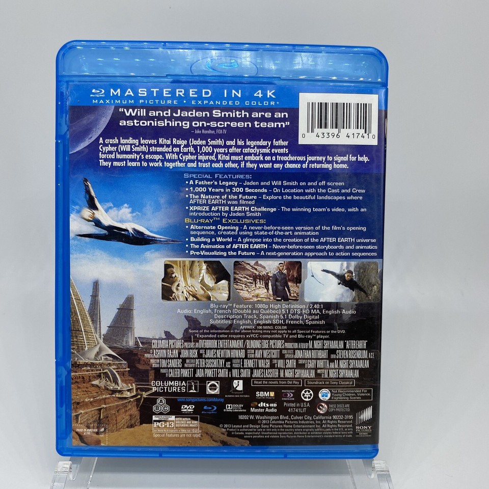 After Earth (Blu-ray/DVD, 2013, 2-Disc Set) No Digital Copy 43396417410 ...