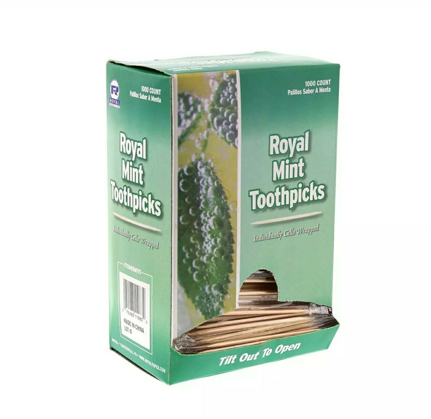ROYAL MINT TOOTHPICKS 1000 Count/ Box Individually Cello Wrapped ...
