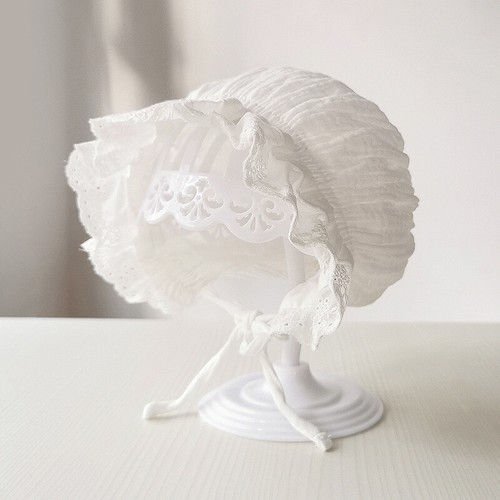 Soft Baby Cotton Bonnet Infant Toddlers Girls Princess Lace Ruffle Hat ...
