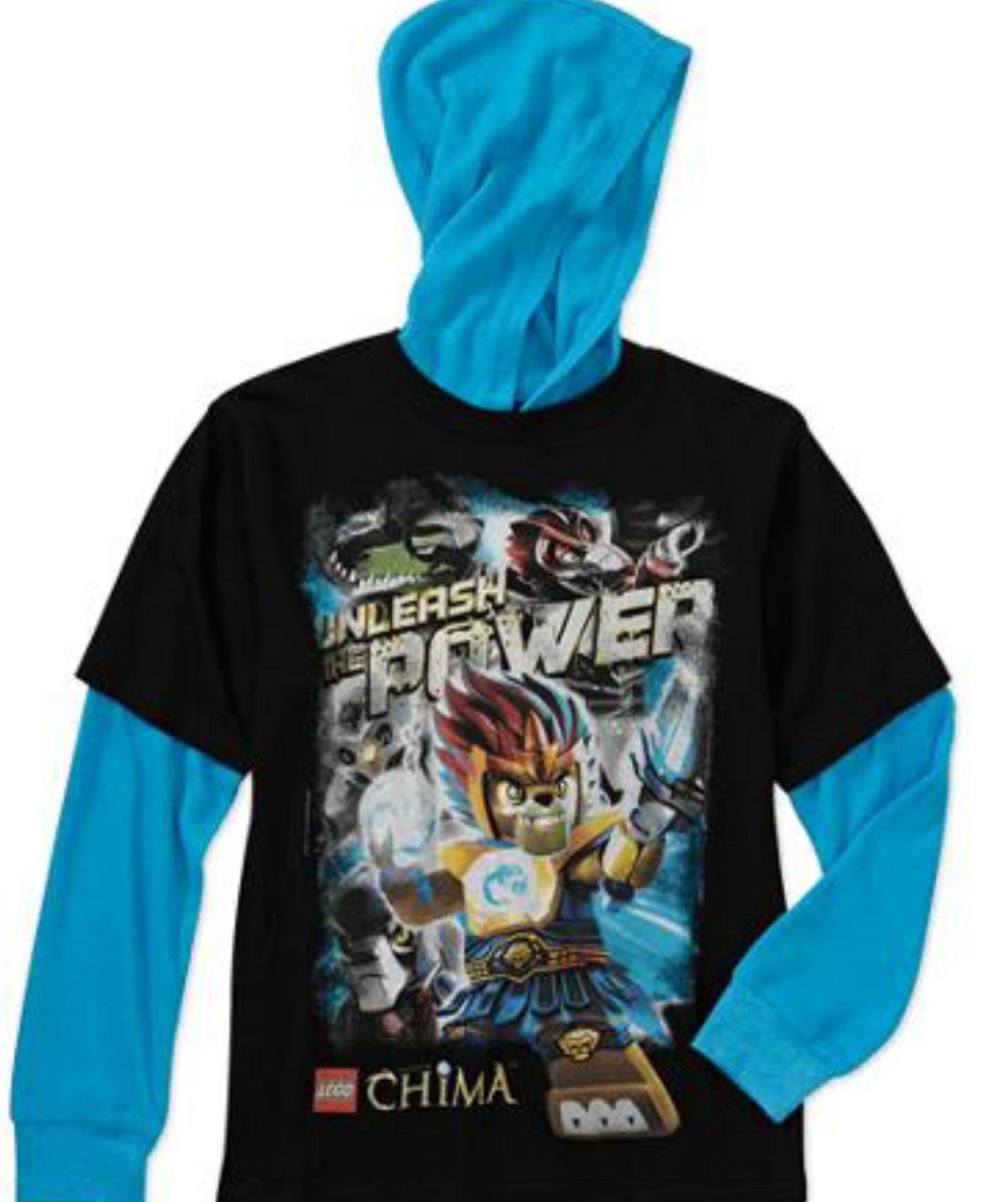 Lego Chima Long Sleeve hooded t-shirt Size 4-5 6-7 8 New Layered Laval ...