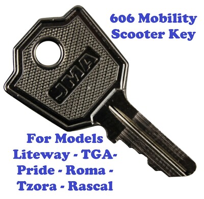 606 Mobility Scooter Ignition Key For Liteway, TGA, Pride, Roma, Rascal ...