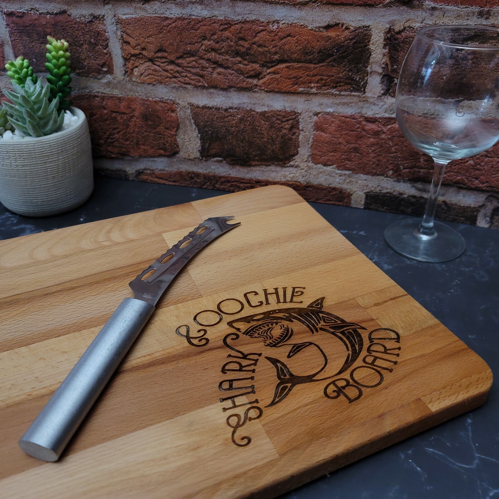 Shark Coochie Board Beech Cutting Board Charcuterie - Personalize Yours ...